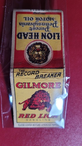 1930's Gilmore Red Lion Gasoline Matchbook Match Cover | eBay