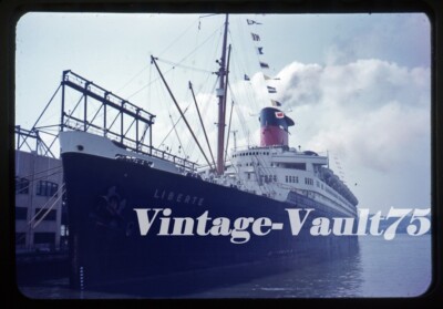 ORIGINAL SLIDE SS LIBERTE OCEAN LINER CRUISE SHIP NY NYC KODACHROME ...