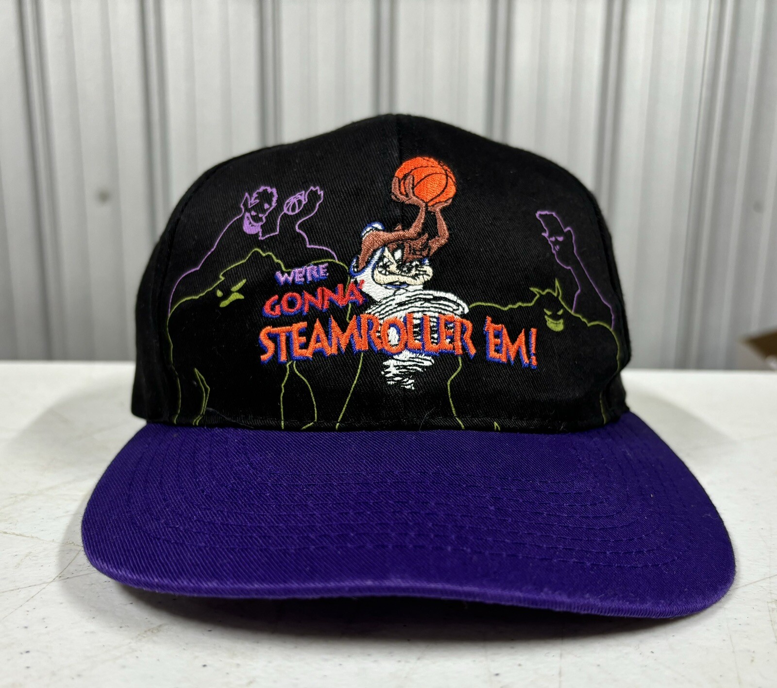 Vintage Space Jam Hat Cap Snap Back Warner Bros Taz 1… - Gem