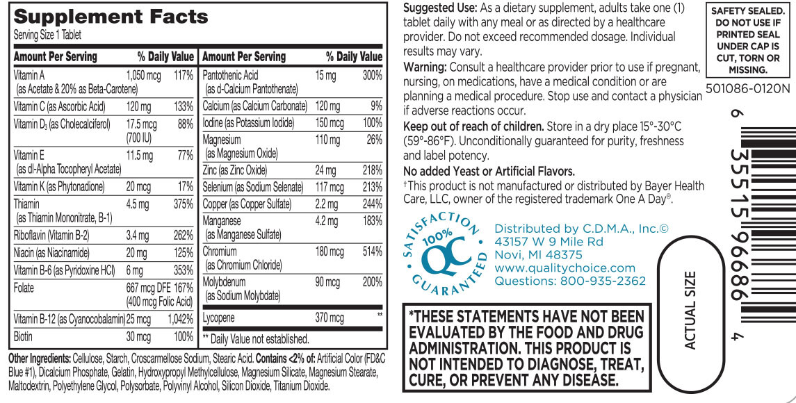 Quality Choice One Daily Men's 50+ Multivitamin Tablets, 60 Count ...