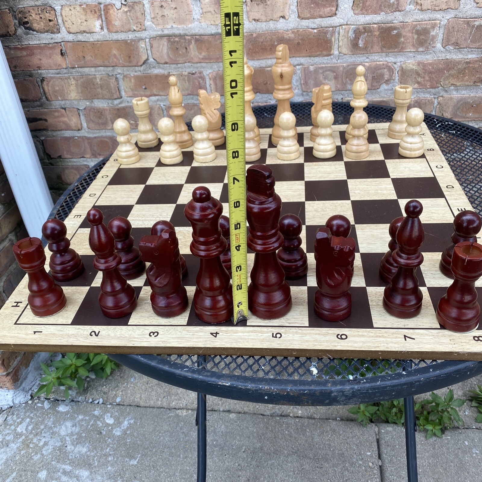 Large Giant Wood Chess Set, Large Pieces -- With Board | eBay