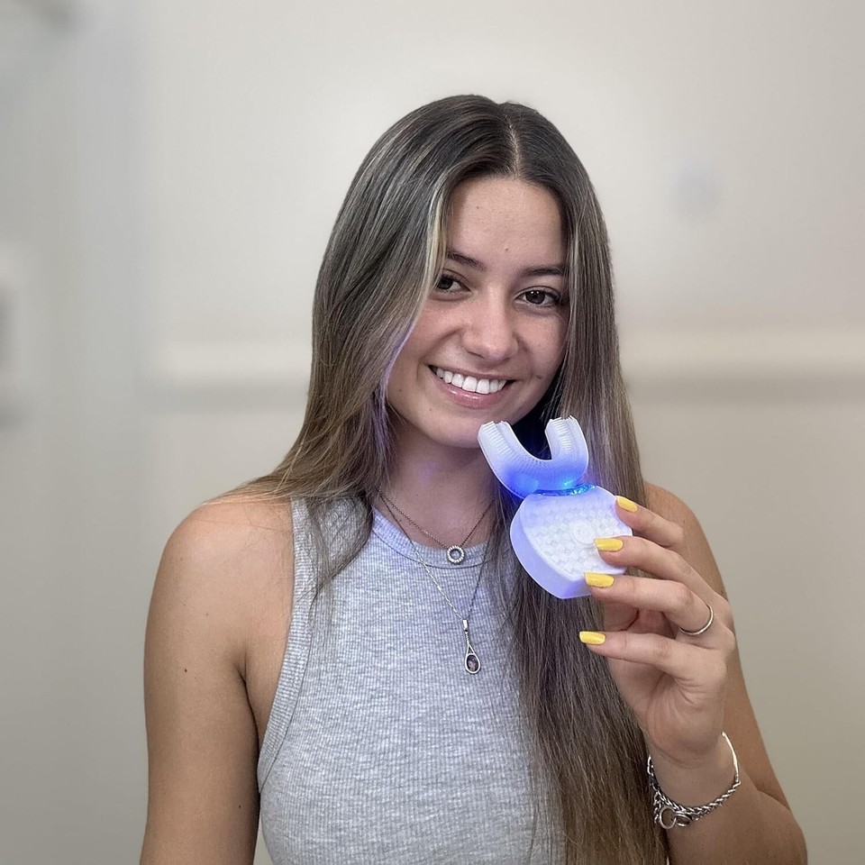 Sani White Ultrasonic Toothbrush, Ortho Sparkle Sonic Glow Brush, 360 ...