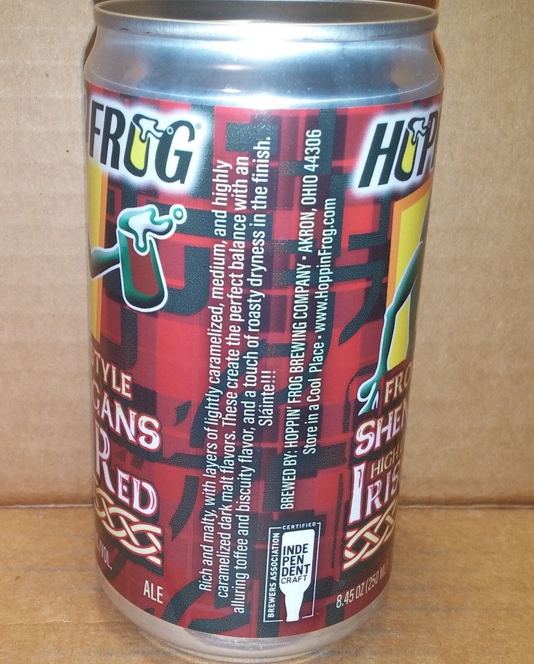 Froggy-Style Shenanigans Irish-Style Red 8.45 oz Beer can Hoppin’ Frog ...