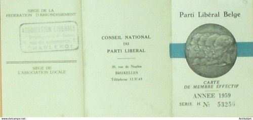 Carte Conseil national Parti Libéral Belge 1959 | eBay
