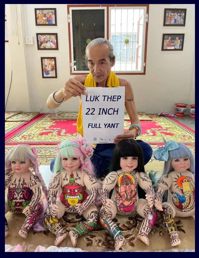 Thai Amulet Charming Luk Thep Boy Sweet Full Yant Body strong Lucky ...