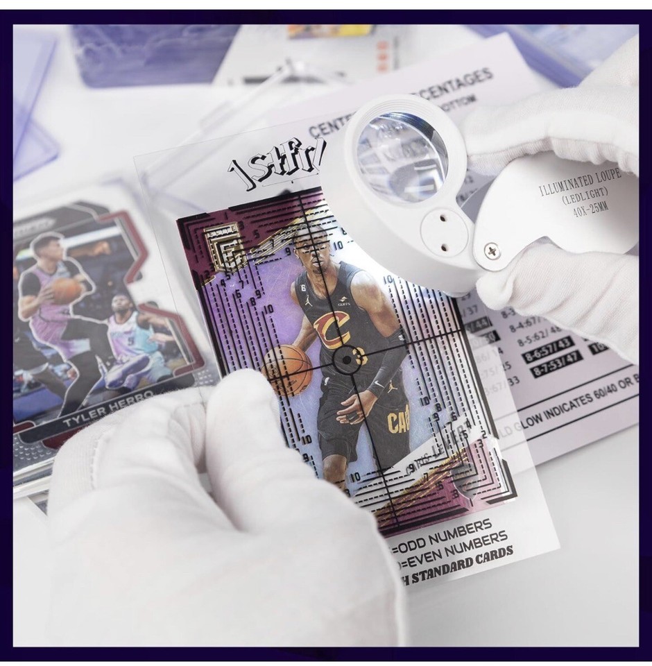 Card Grading Tool Kit - Centering Tool, Sleeves, Magnifying Tool - For ...