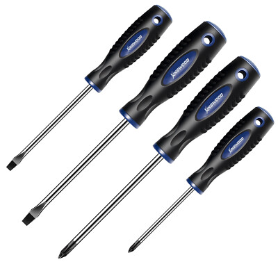 Kinswood 4 PCS Screwdriver Set Phillips Flat Head Slotted Repair Tools ...