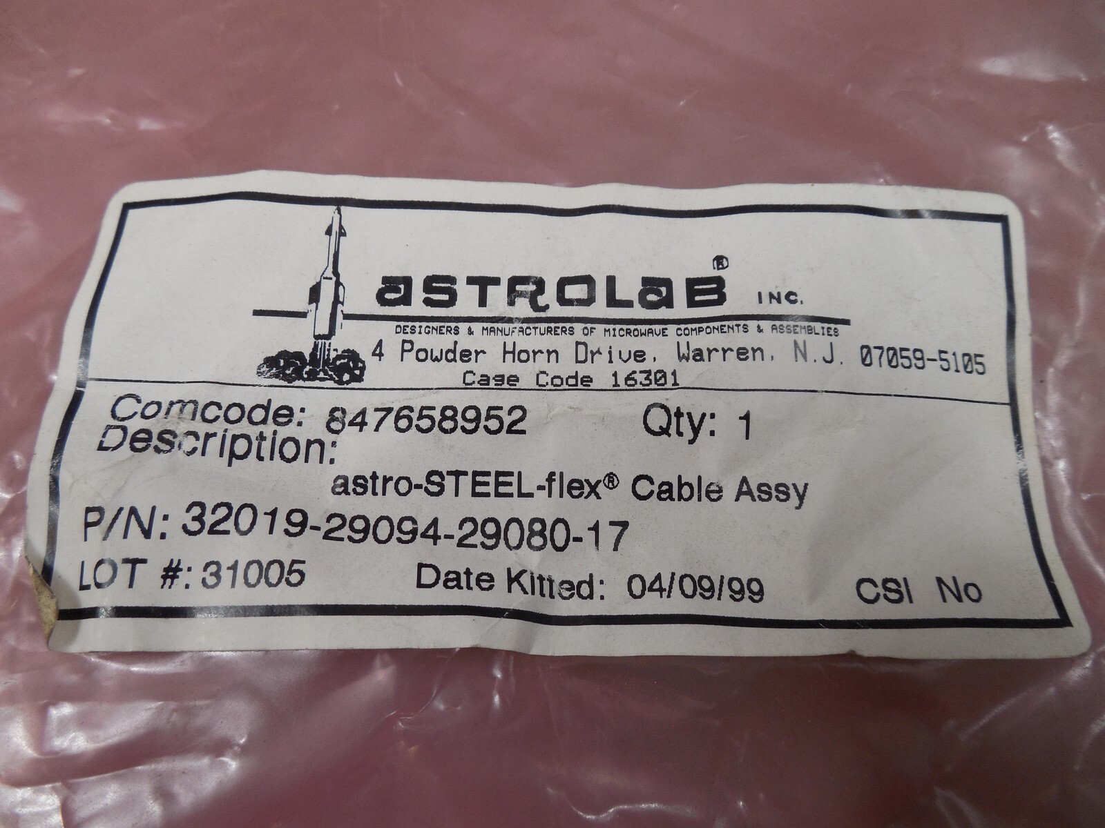 Astro Mini Bend Cable Assembly Astrolab High Frequency Assembly DC - 11 ...