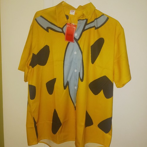 Fred Flintstone Hawaiian Shirt Polyester The Flintstones Cartoon XL ...