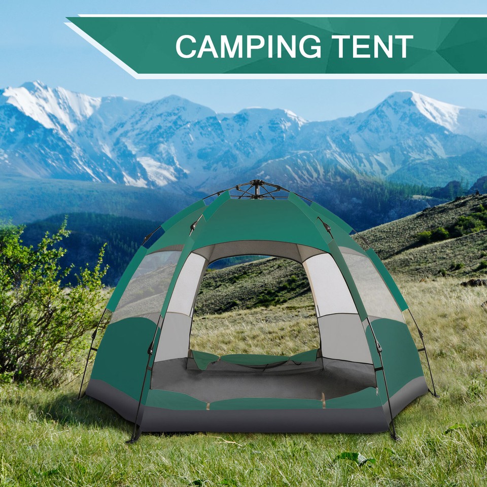3-4 Person Automatic Camping Tent Hiking Instant Canopy Pop Up Tents ...
