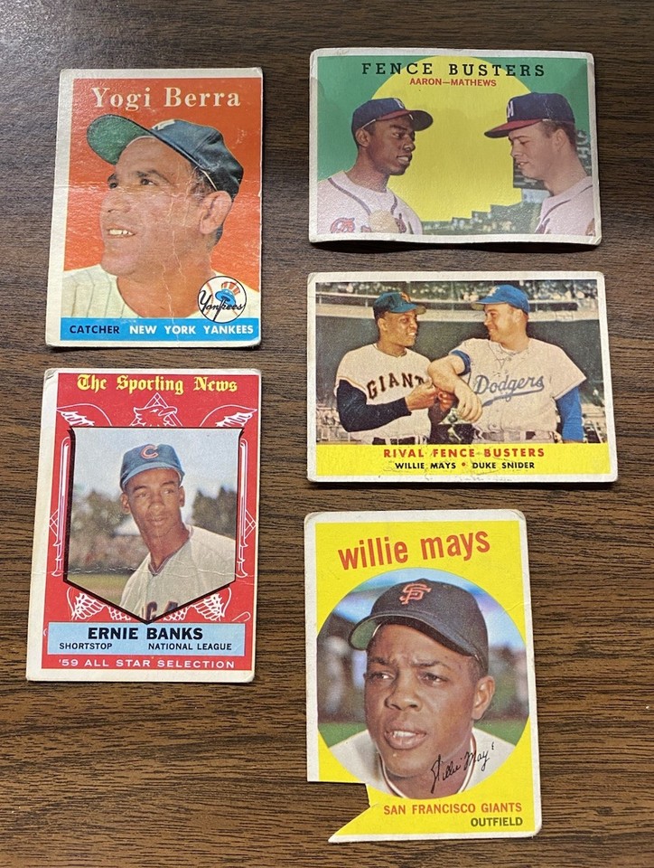 RARE Vintage 1957-59 Topps Baseball Lot QTY 42 LOW GRADE MAYS AARON ...
