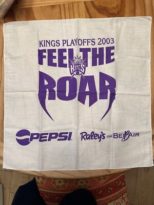 SACRAMENTO KINGS FEEL THE ROAR 2003 PLAYOFFS BANNER 21"X21" ARCO ARENA ...