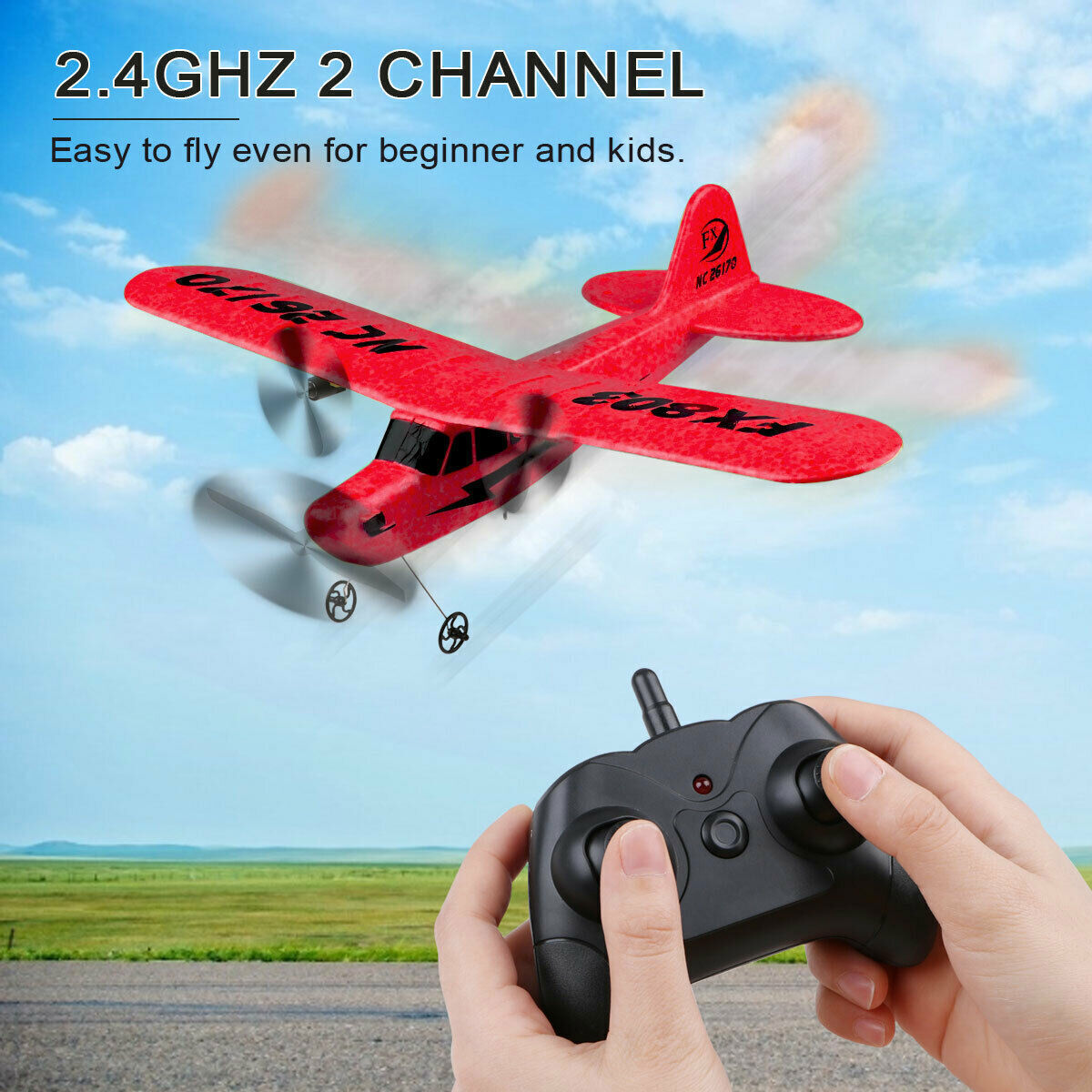 FX-803 RC Plane 2.4G 2CH Remote Control 338mm Airplane Model 6-Axis ...