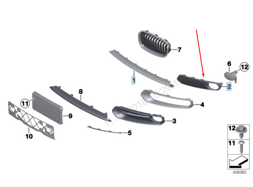 NEW BMW 1 F20 RIGHT FOG LIGHT GRILLE 51117272558 7272558 2014 OEM | eBay