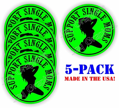 (5) Funny Support Single Moms Hard Hat Stickers | Welding Helmet Decals ...