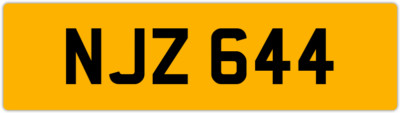 NJZ 644 N 3x3 DATELESS PRIVATE NUMBER PLATE NAT NAD NADIA NEL NEIL ...