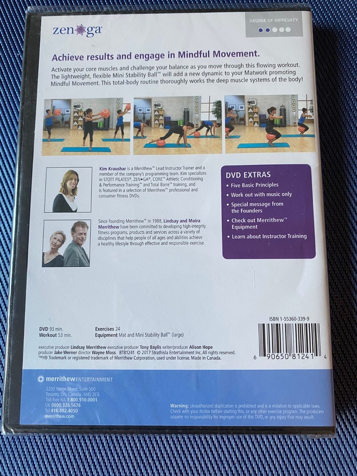 Merrithew Zenga Flow With Mini Stability Ball DVD, New in Wrapper | eBay