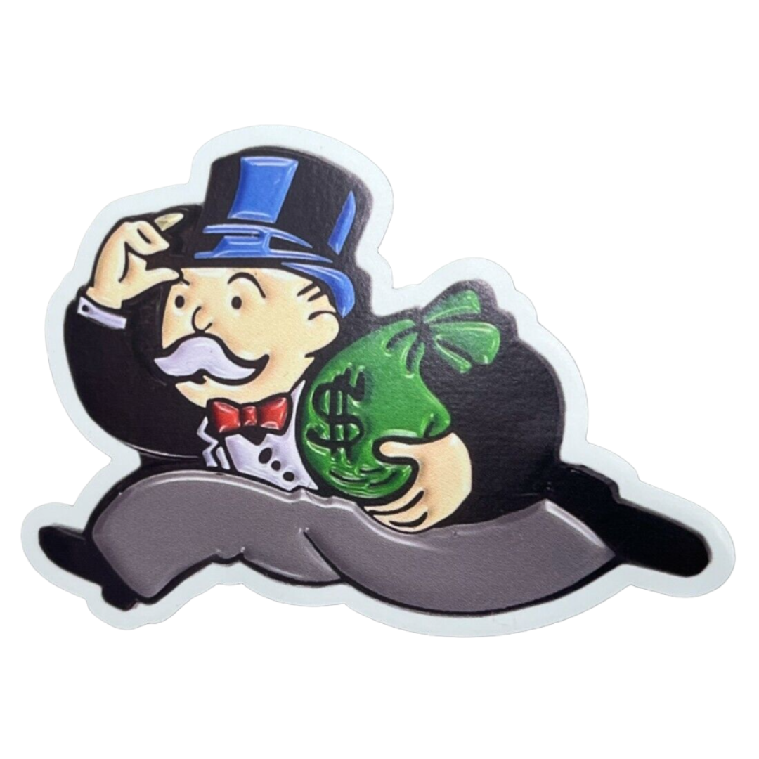 Mr. Monopoly Man [STICKER] Game Moneybag Vinyl Decal Wall Room Phone ...