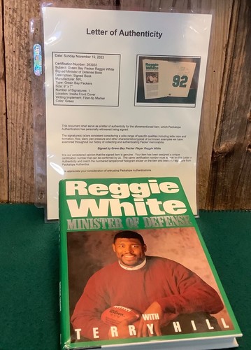 Reggie White SIGNED Book-“Minister of Defense”-Green Bay-First Edition ...