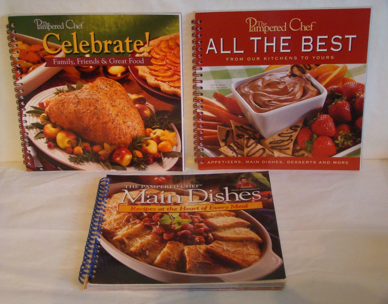 Pampered Chef Cookbooks Lot of 3 Spiral Bound Celebrate Main Dishes All ...