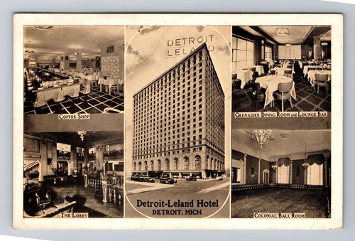 Detroit MI-Michigan, Detroit Leland Hotel, Advertising Souvenir Vintage ...