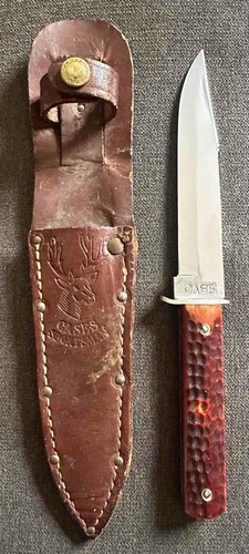 OLD VINTAGE ANTIQUE CASE FIXED BLADE KNIFE RED BONE | eBay