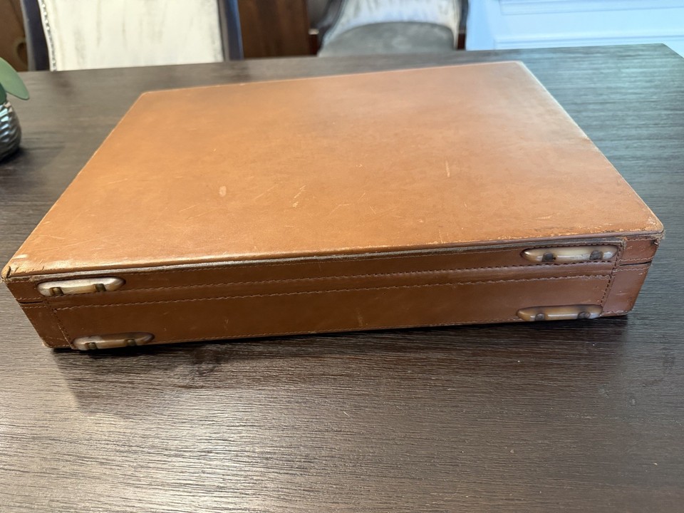 Hartmann Leather Attache Case 4" Briefcase 4700-A4 BELTING Natural Tan ...