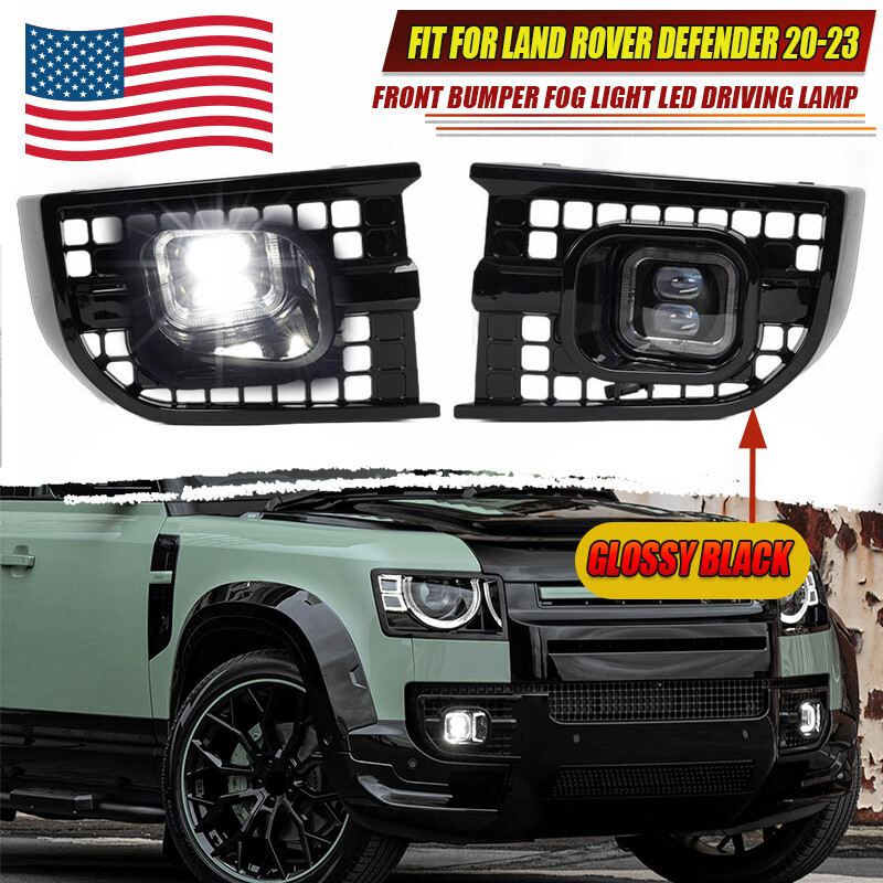 Left+Right Front Fog Light LED Driving Lamp For LR Defender 90 110 130 ...