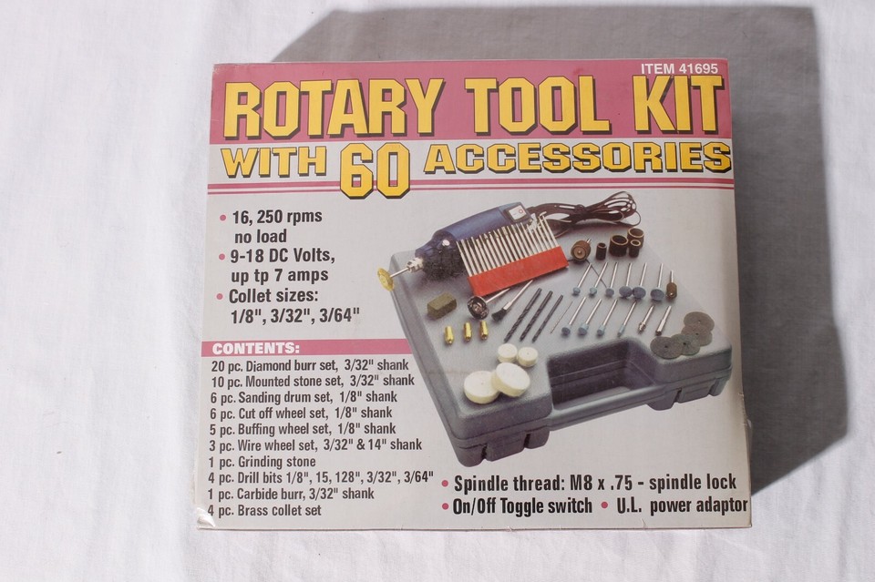 Harbor Freight 41695 Rotary Tool Kit w 60 Accessories New Sealed | eBay