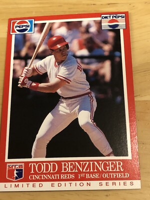 Todd Benzinger 1991 Pepsi Cincinnati Reds Limited Edition Regional Card ...