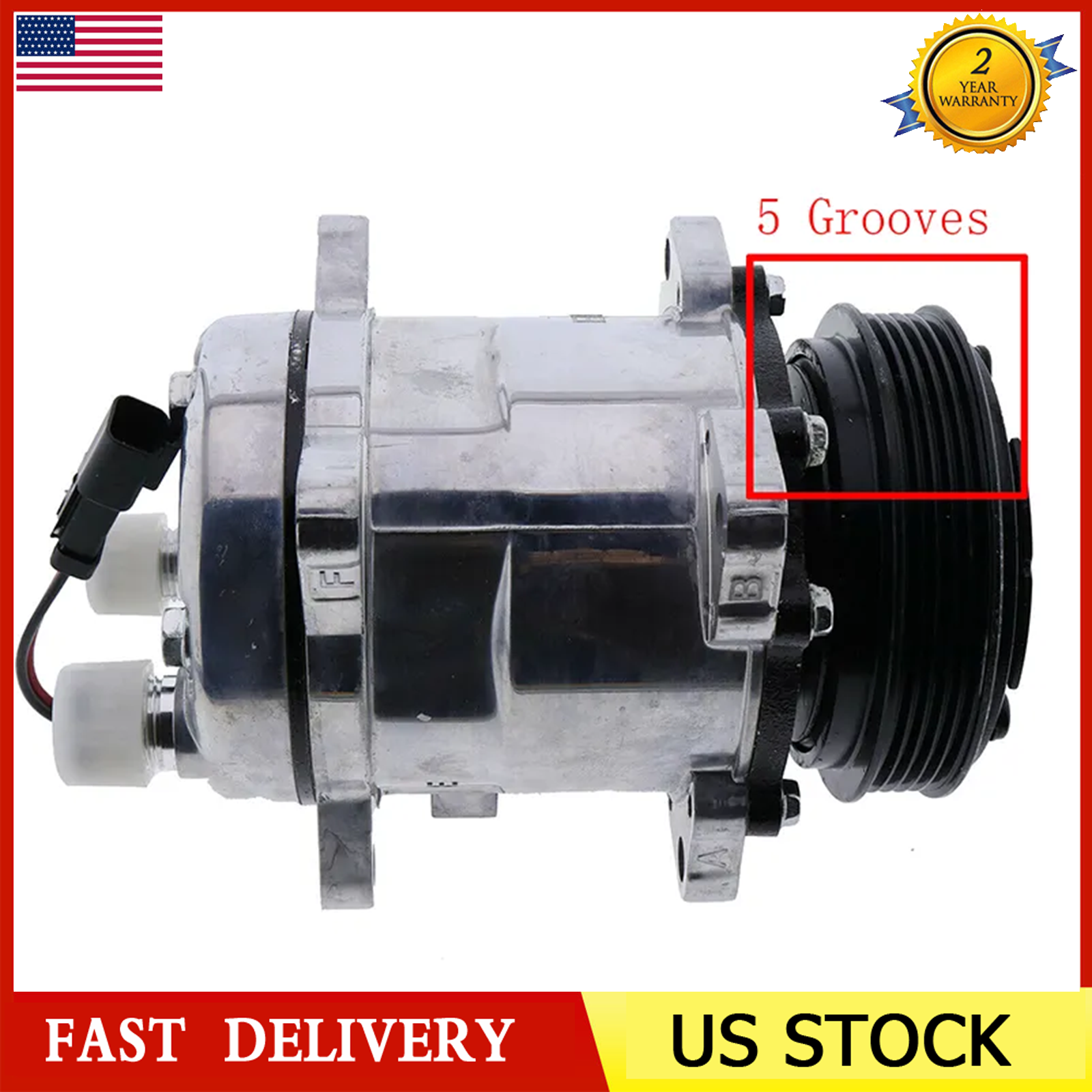 A/C Compressor QP5H11-1812 For Bobcat S550 S570 S590 S595 S630 S650 ...