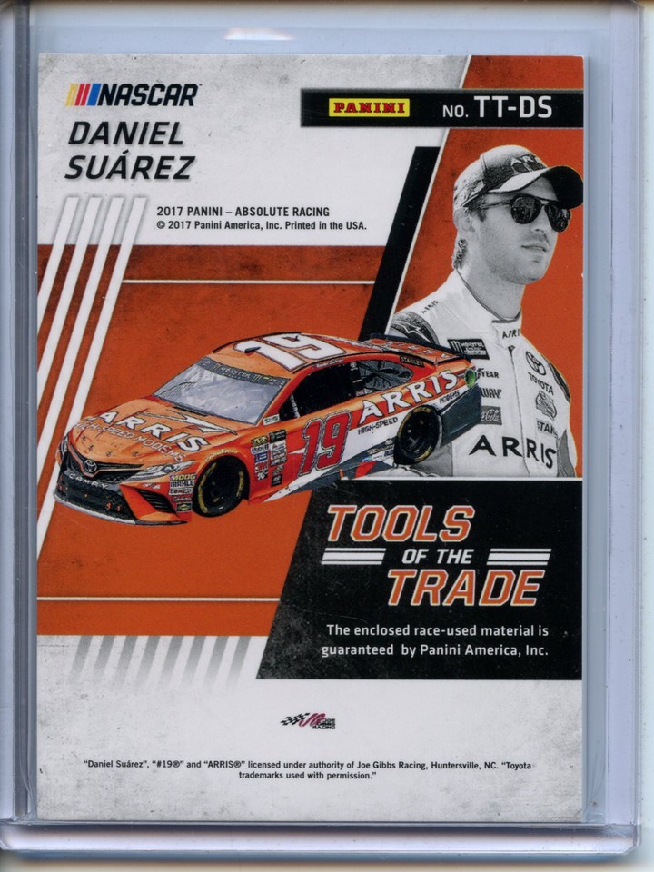 2017 Panini Absolute NASCAR Tools of Trade SILVER Firesuit Daniel ...