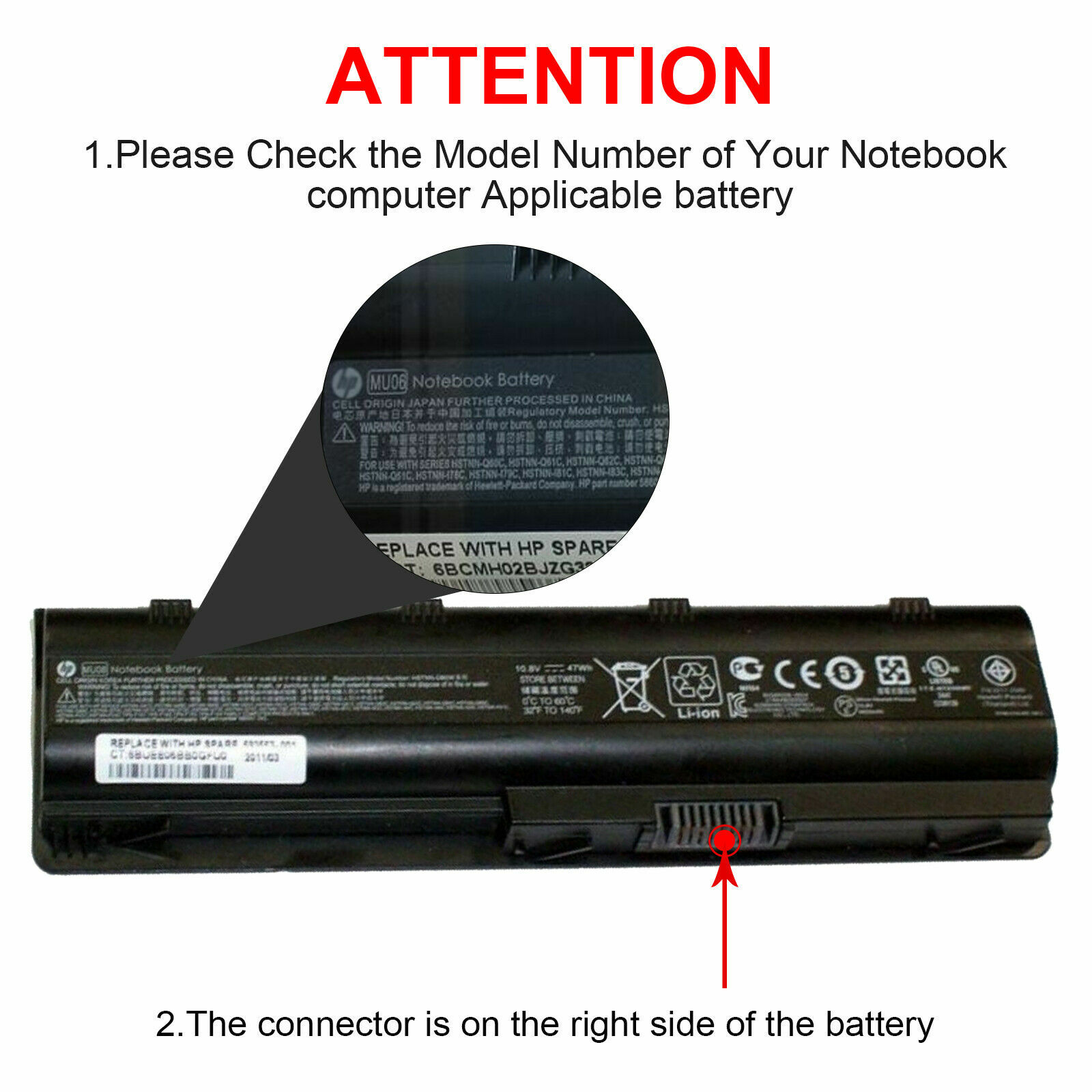 Laptop Battery for HP G62 G72 Notebook PC Compaq Presaio CQ62 CQ32 ...