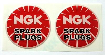 NGK spark plugs stickers/decals 2 x 50mm diameter - HIGH GLOSS DOMED ...