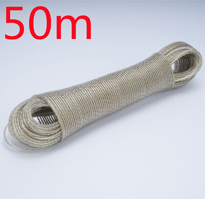 50m Steel Core Washing Line Rope Strong Thick Laundry Outdoor Clothes ...