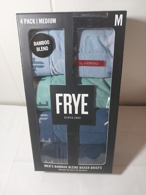FRYE Boxer Briefs Mens 4 Pack Bamboo Blend Ultrasoft Sz Medium Blue and ...