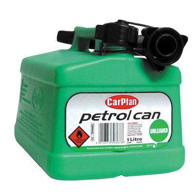 CARPLAN GREEN UNLEADED PETROL FUEL CAN 5 LITRE COLOUR CODED CORRECT ...