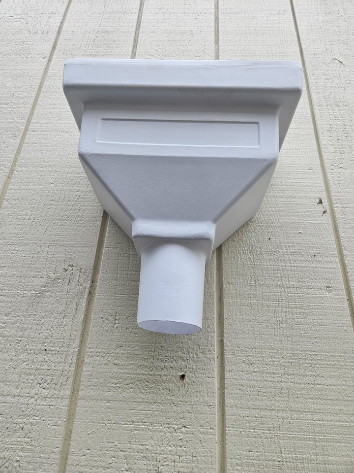 Conductor Head Scupper Box One Piece Molded Plastic 4" Downspout Gutter ...
