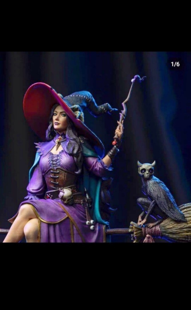 1/18 resin figures model 100mm Fantasy Broom Witch unassembled ...