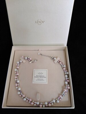Lenox ladies shimmering pearl necklace crafted of sterling silver. | eBay