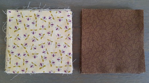 43 Fabric Quilting Squares 5" X 5" Cotton Sewing Brown Beige Tan Fall ...