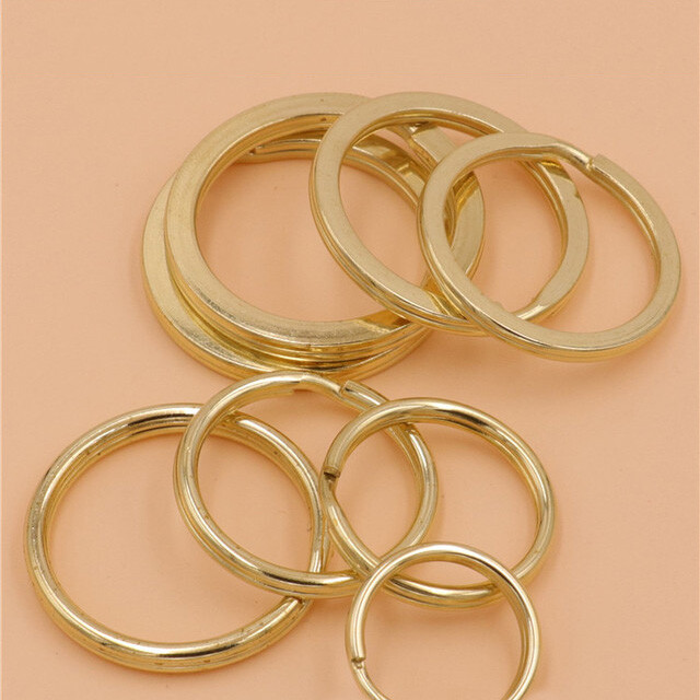10X 10~38mm Brass Stainless Steel Split Rings Double Loop Key Ring ...