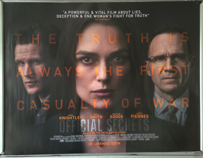 Cinema Poster: OFFICIAL SECRETS 2019 (Quad) Keira Knightley Matthew ...