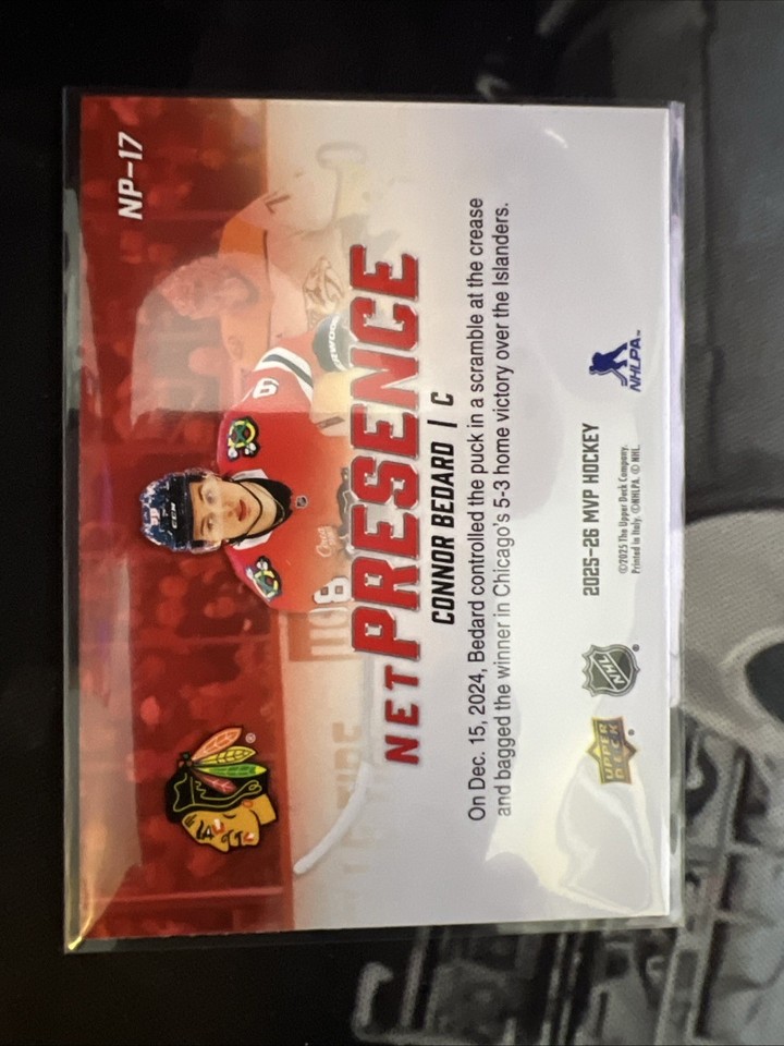 2025-26 Upper Deck Mvp - Net Presence Connor Bedard #NP-17 | eBay