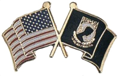 Pack of 3 USA And Pow Wavy Flag Bike Motorcycle Hat Cap Lapel Pin ...