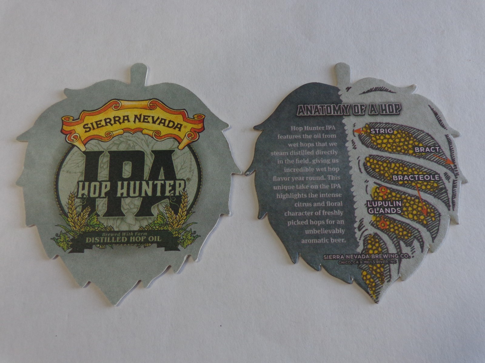 Beer COASTER ~ SIERRA NEVADA Brewing Hop Hunter IPA Made With Distilled ...
