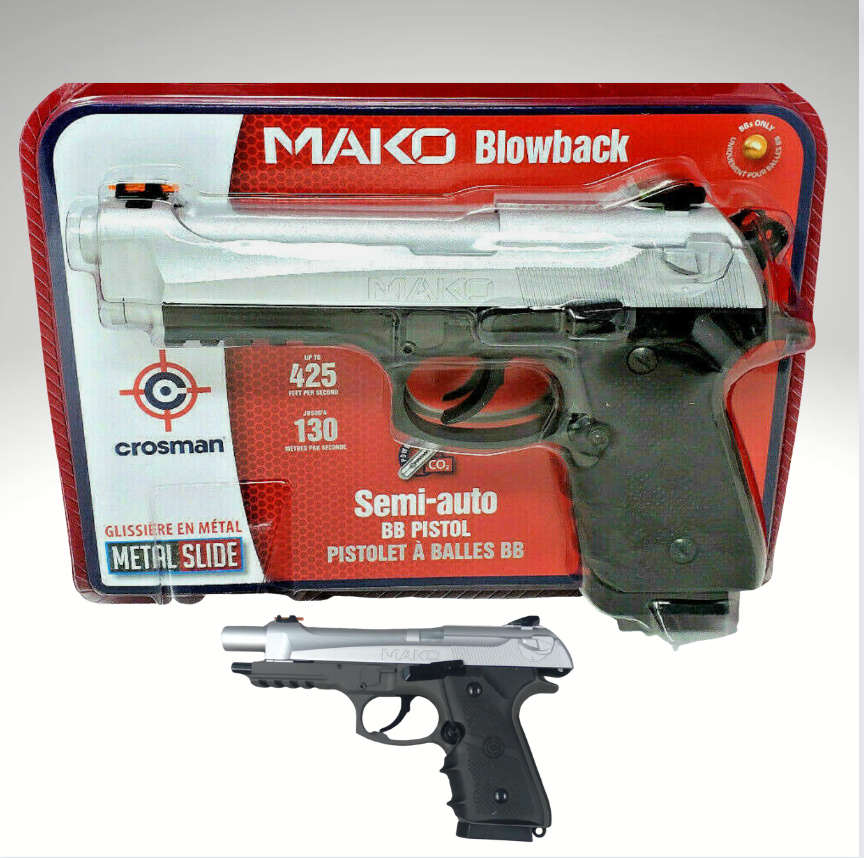 Air Pistol 425fps Semi Auto BLOWBACK CO2 Powered .177 Cal. BB Gun Rail ...