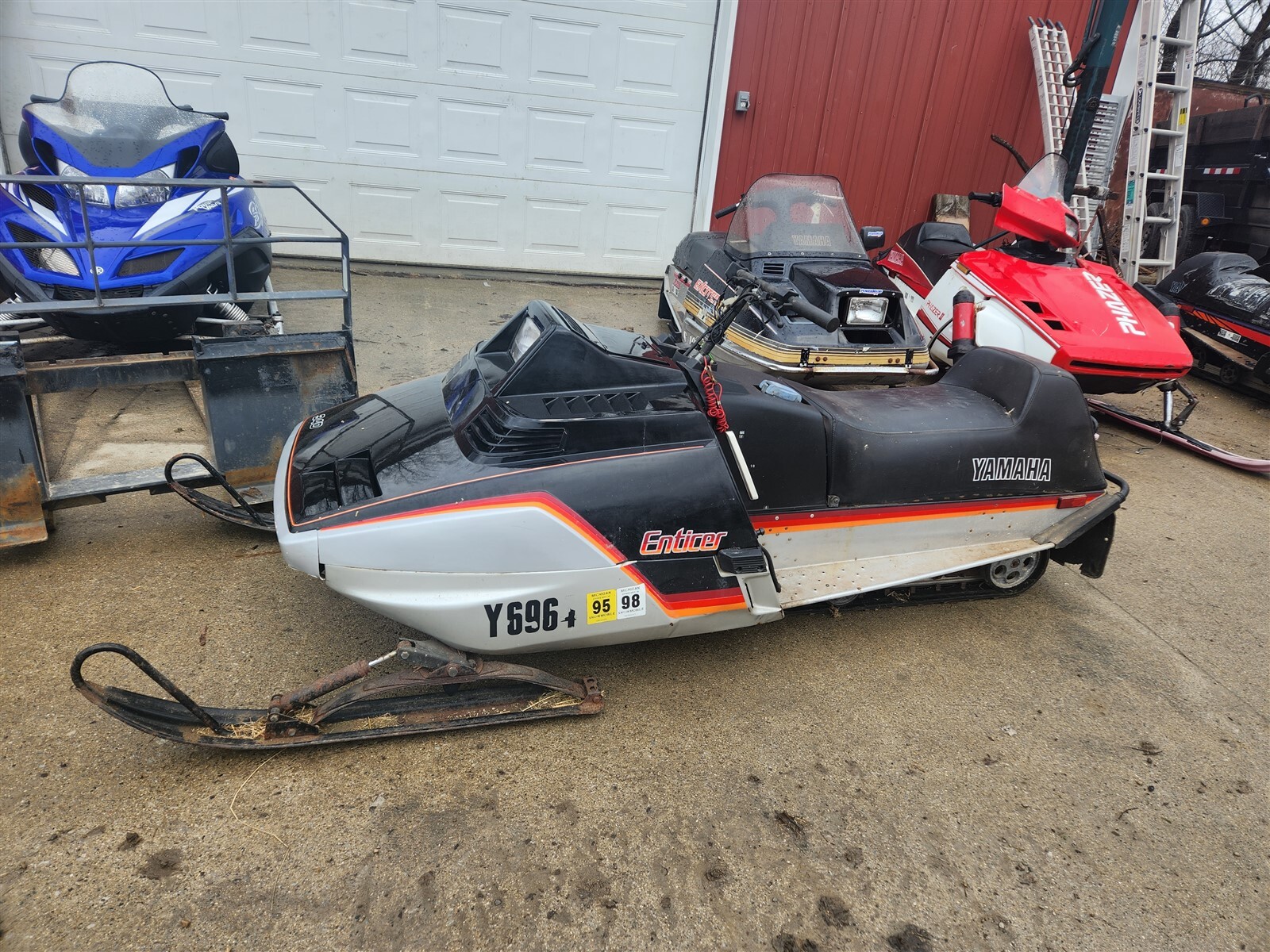 1984 YAMAHA ENTICER ET340 oem skidframe rear suspension nice hyfax skid ...