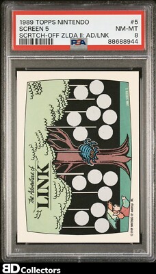 SCREEN 5 PSA 8 #5 1989 Topps Nintendo Scratch-Off Zelda II The ...
