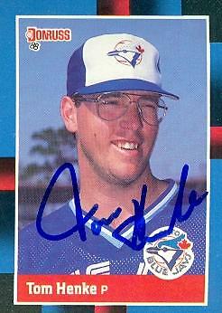 Tom Henke autographed Baseball Card (Toronto Blue Jays) 1988 Donruss ...